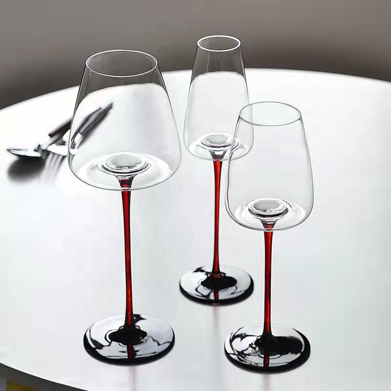 Red Long Stem Red Wine Glasses